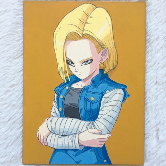 Wall Decor | 8x6 Oil Painting Gessobord Dbz 18 Dragon Ball | Poshmark